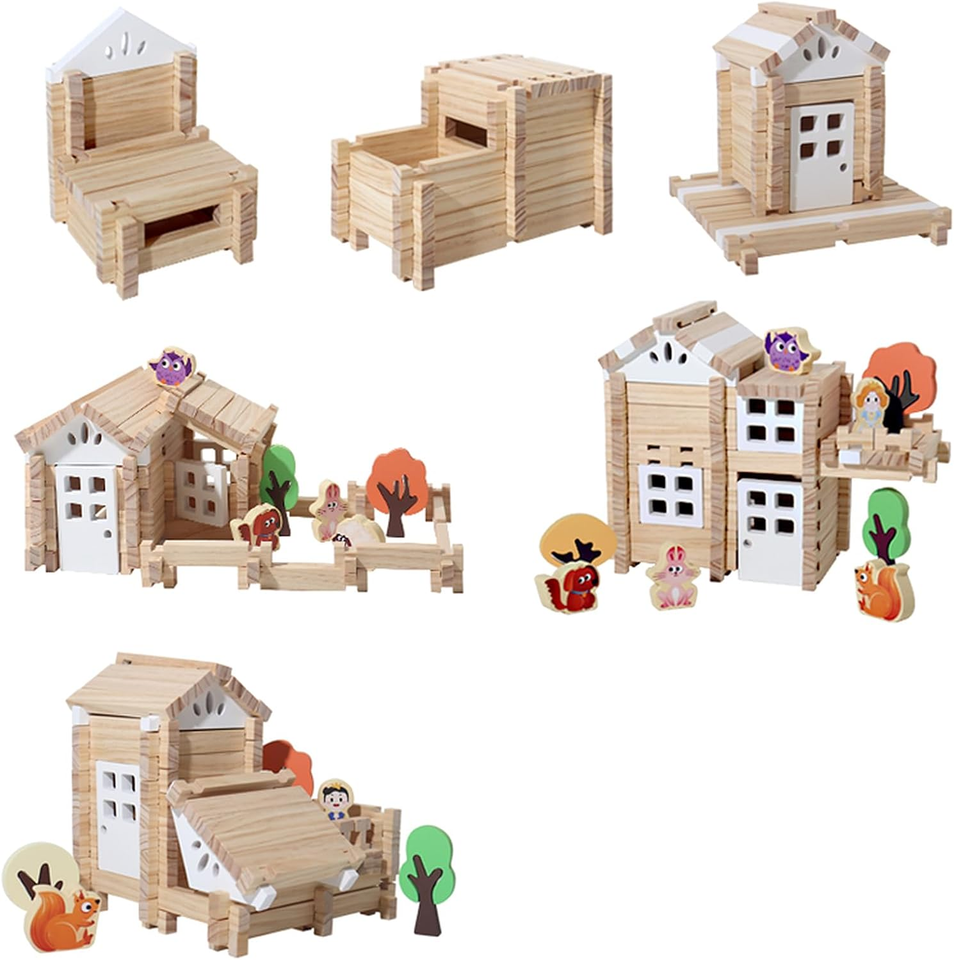 Stacking Wooden Construction Toy for Kids, Mortise and Tenon Building ...