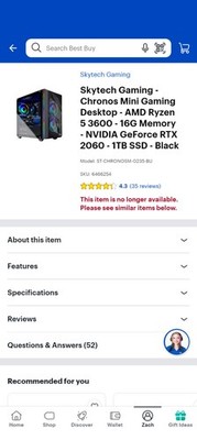 Skytech Gaming - Chronos Desktop, AMD Ryzen 5 3600, 16GB RAM, RTX 2060 ...