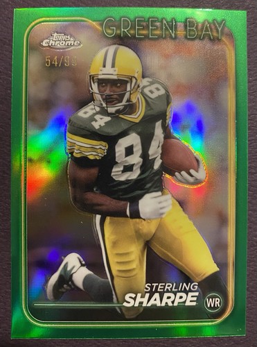 2024 TOPPS CHROME GREEN REFRACTOR LOT STERLING SHARPE KEYSHAWN JOHNSON ...