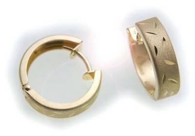 Women's Earrings Clip Hoops Gold 333 Matte Yellow Gold Square 15 Mm ...