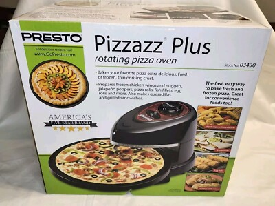 Presto Pizzazz Plus Rotating Pizza Oven Rolls Warmer Cooker Black New ...