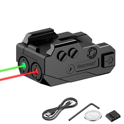 GMCONN Compacted Red&Green Dual Laser Sight Rechargeable for Handgun ...