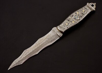 Combat DOUBLE EDGED Tactical DAMASCUS STEEL BOOT KNIFE Dagger 1 piece ...