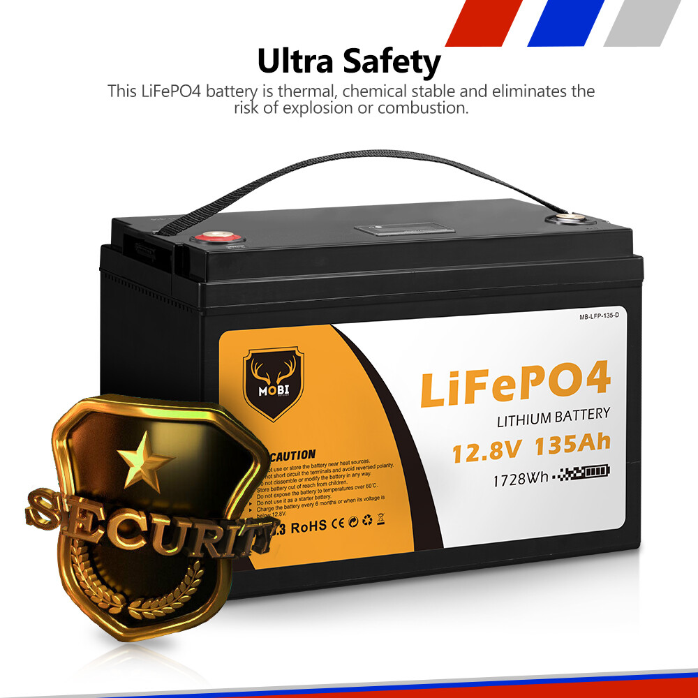 Mobi 12V 135AH Lithium Iron Phosphate Battery LiFePO4 Deep Cycle | eBay