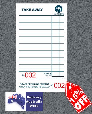 50 Take-Away Docket Book- Single (100 page per book BIG numbers) Fast ...