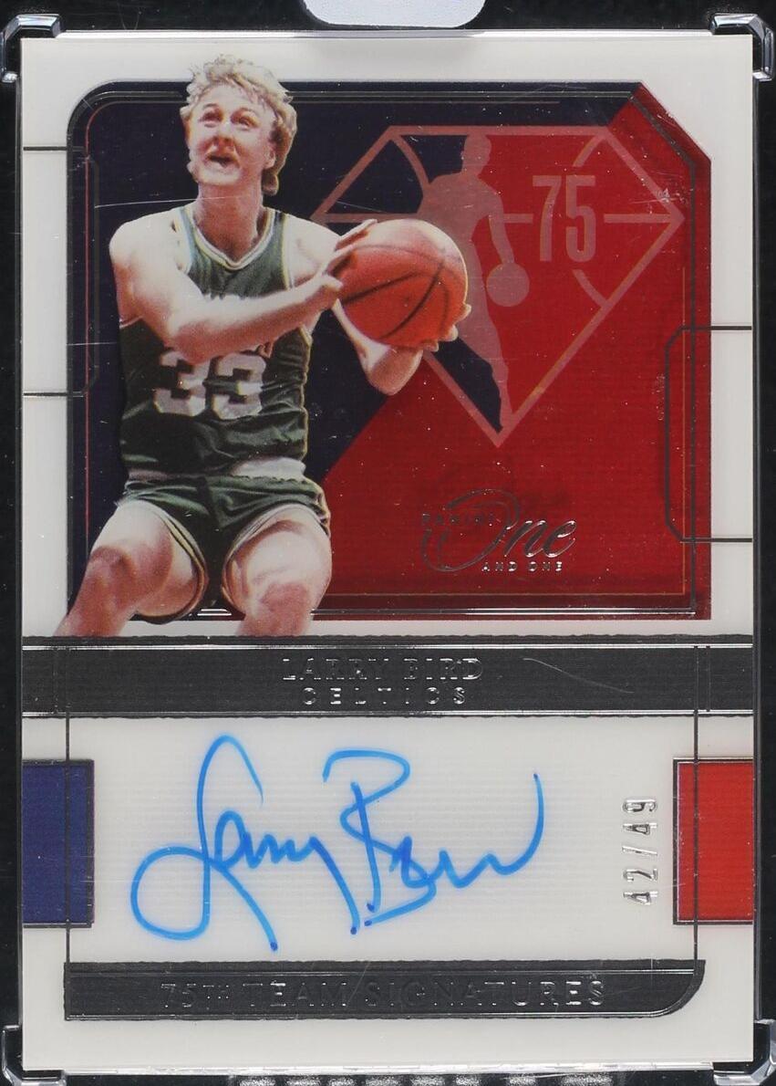 2021-22 Panini One and One - 75th Team Signatures Larry Bird #75-LBD ...