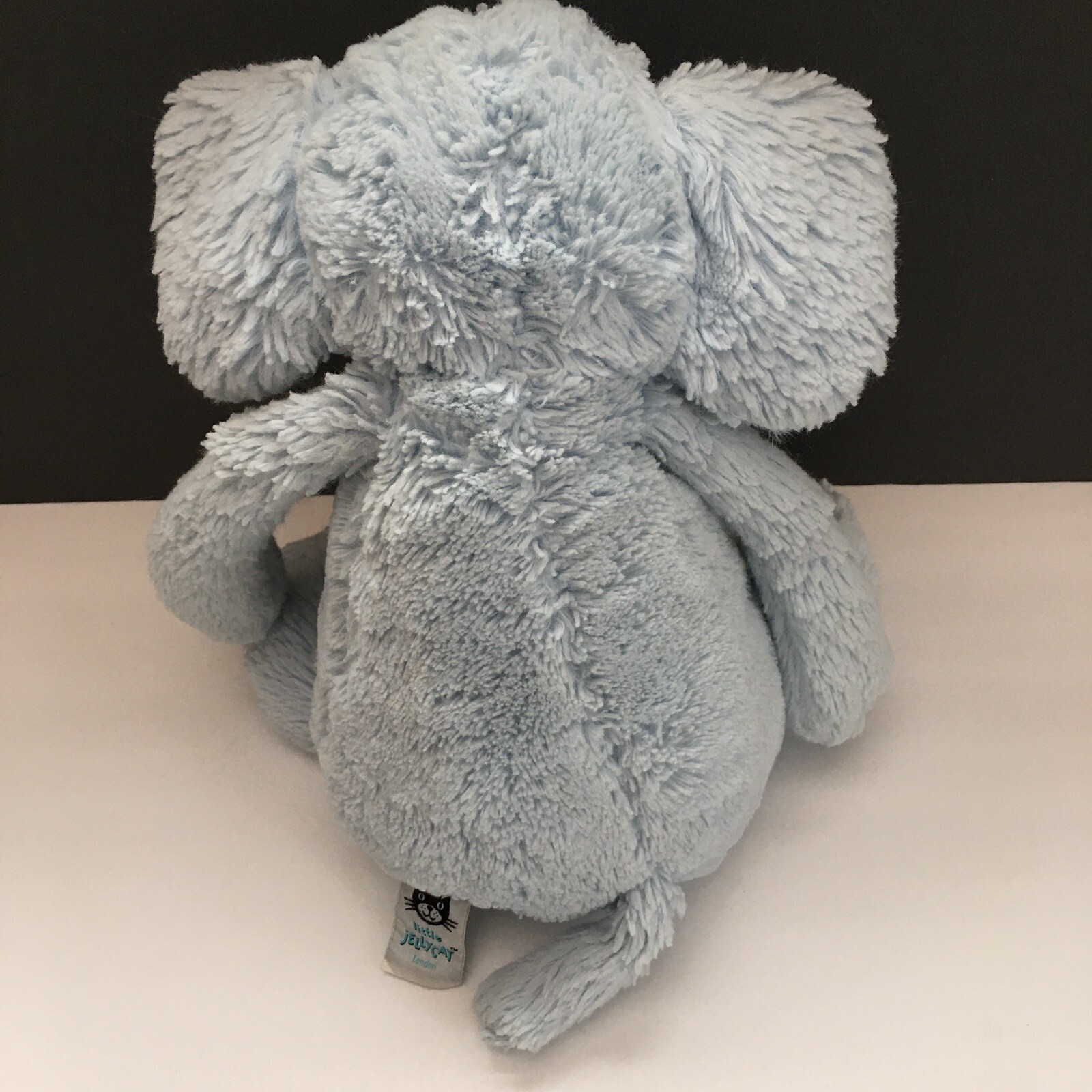 Jellycat Bashful Light Blue Elephant Plush Soft Coat 10" Sitting Nosey ...