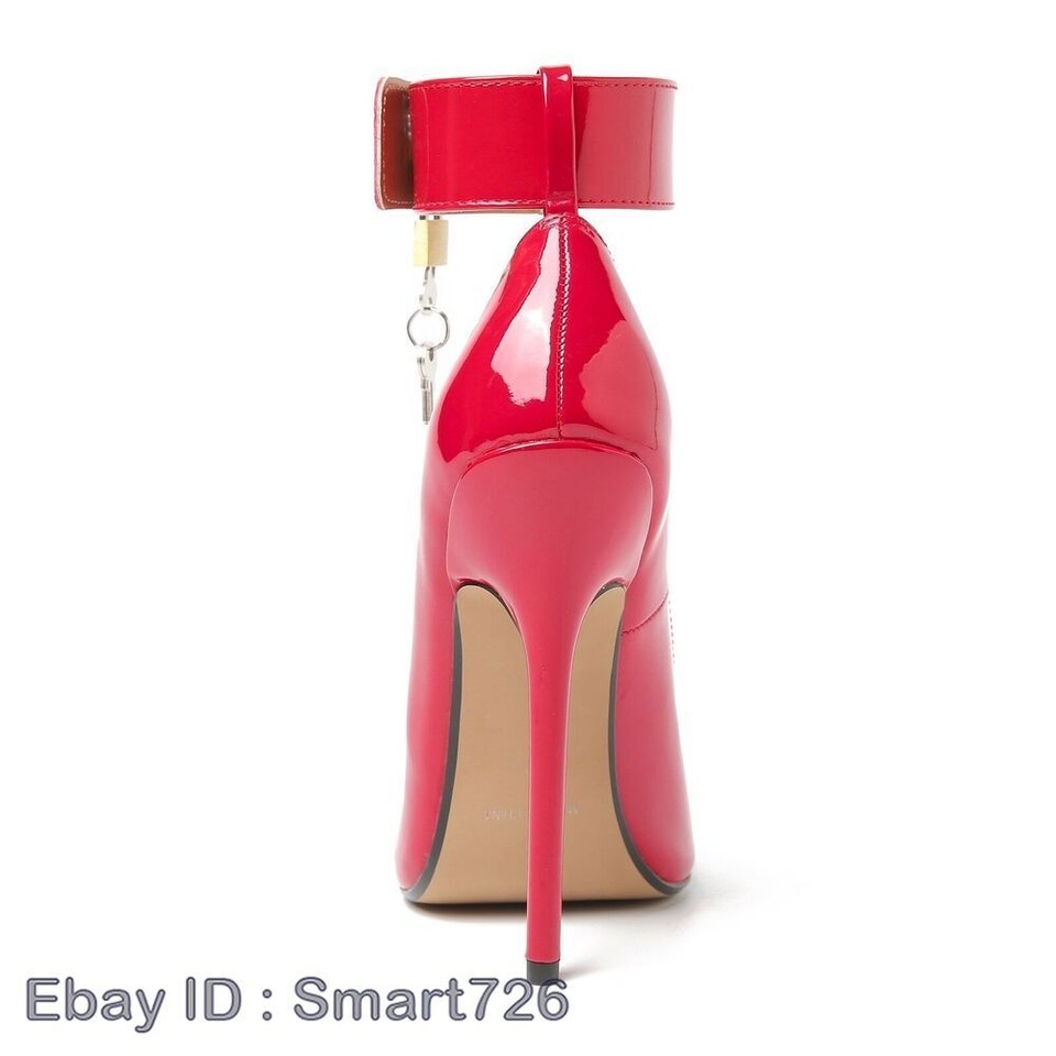 Women High Heel Lock Key 15cm Round Toe High Heels Men Plus Size ...