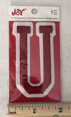 Joy Iron-On Embroidery Letter U (Red And White) Patch | eBay