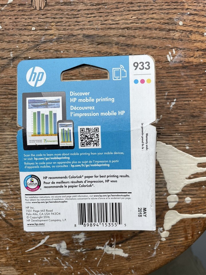 HP 933 Tri Color Ink Cartridges Genuine NEW EXP 05/18 Sealed NIB | eBay