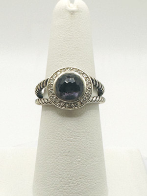 David Yurman Diamond Halo Cerise Amethyst & Diamonds Ring, Sz 7, B-45 ...