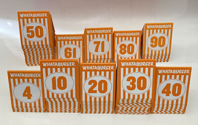 Whataburger Table Tent #'s You Pick The Number No Limit $5 Flat Rate ...