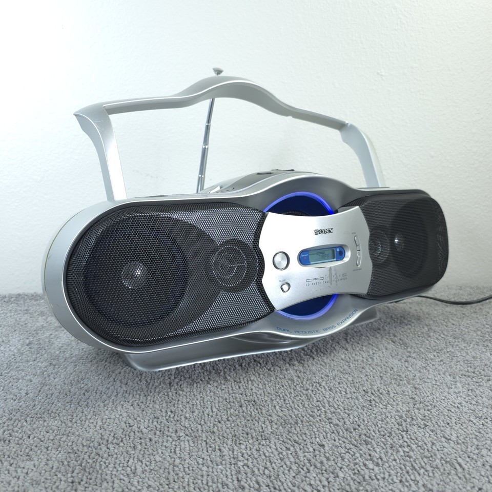 Sony Boombox CFD-F10 CD Cassette Recorder Player AM/FM Radio Mega Bass ...