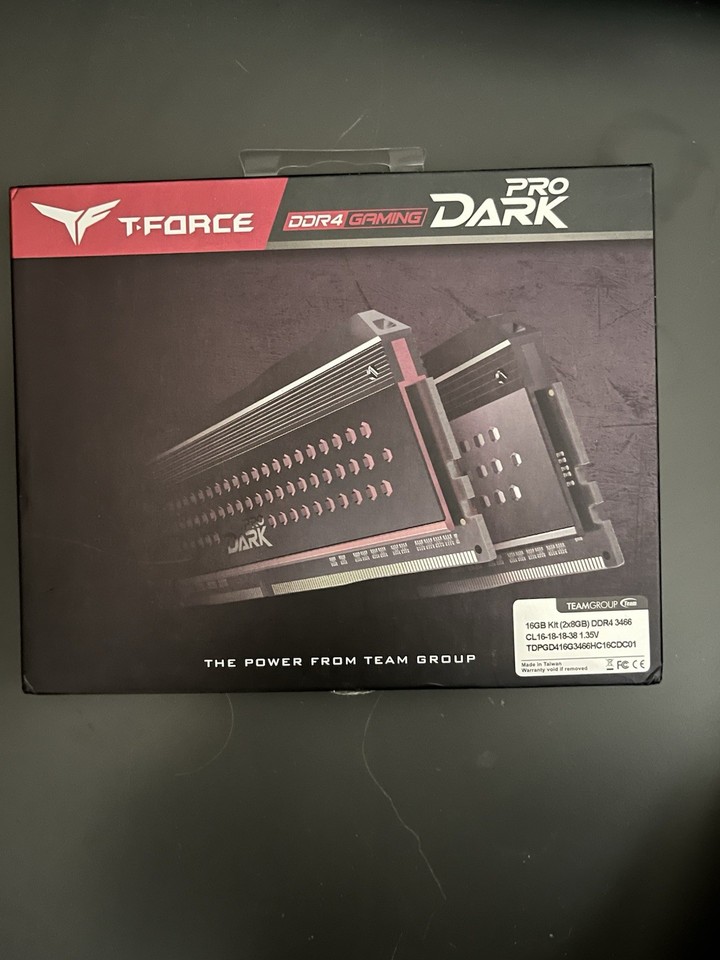 Team Group T-Force Pro Dark DDR4 SDRAM 16GB (8GBx2) 3466MHz DIMM XMP2.0 ...