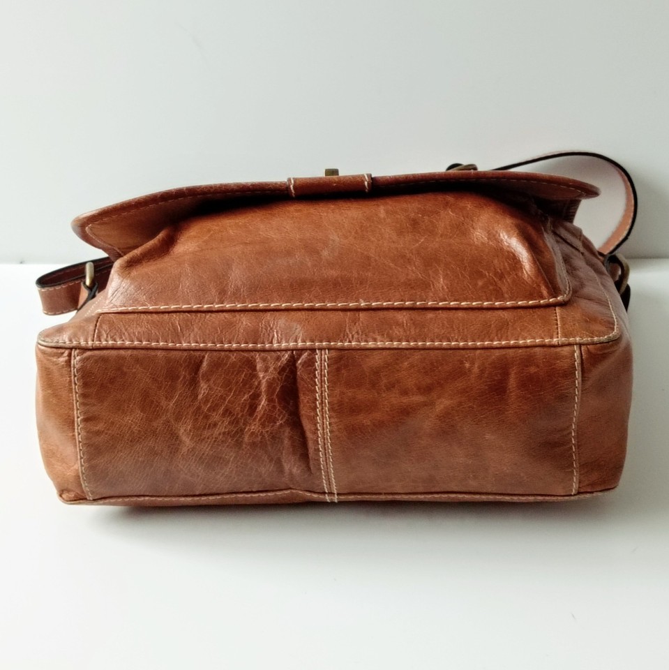 🔥M&S Real Leather Large Men's Cross Body Shoulder Bag Light Brown 27/22 ...