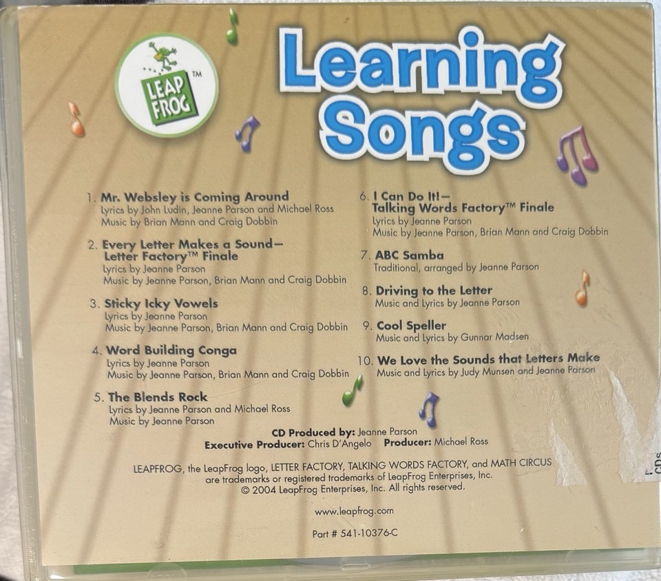 LEAP FROG: Learning Songs 2004 Letter Factory Talking Words Factory , LN Disc FS | eBay