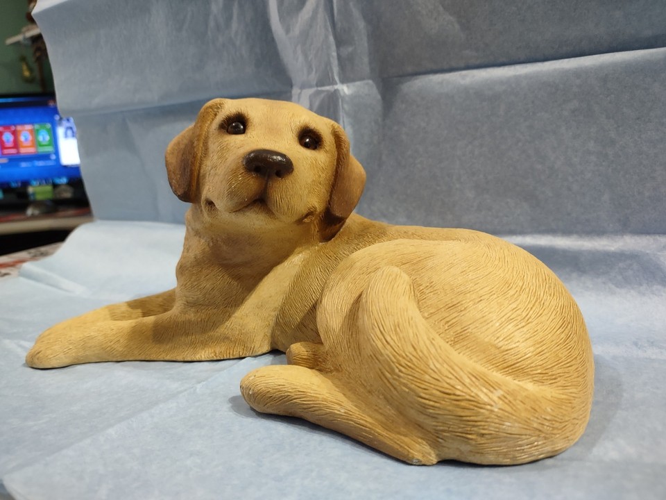 Vintage Yellow Lab Labrador Retriever 1984 Sandicast Dog Figurine ...