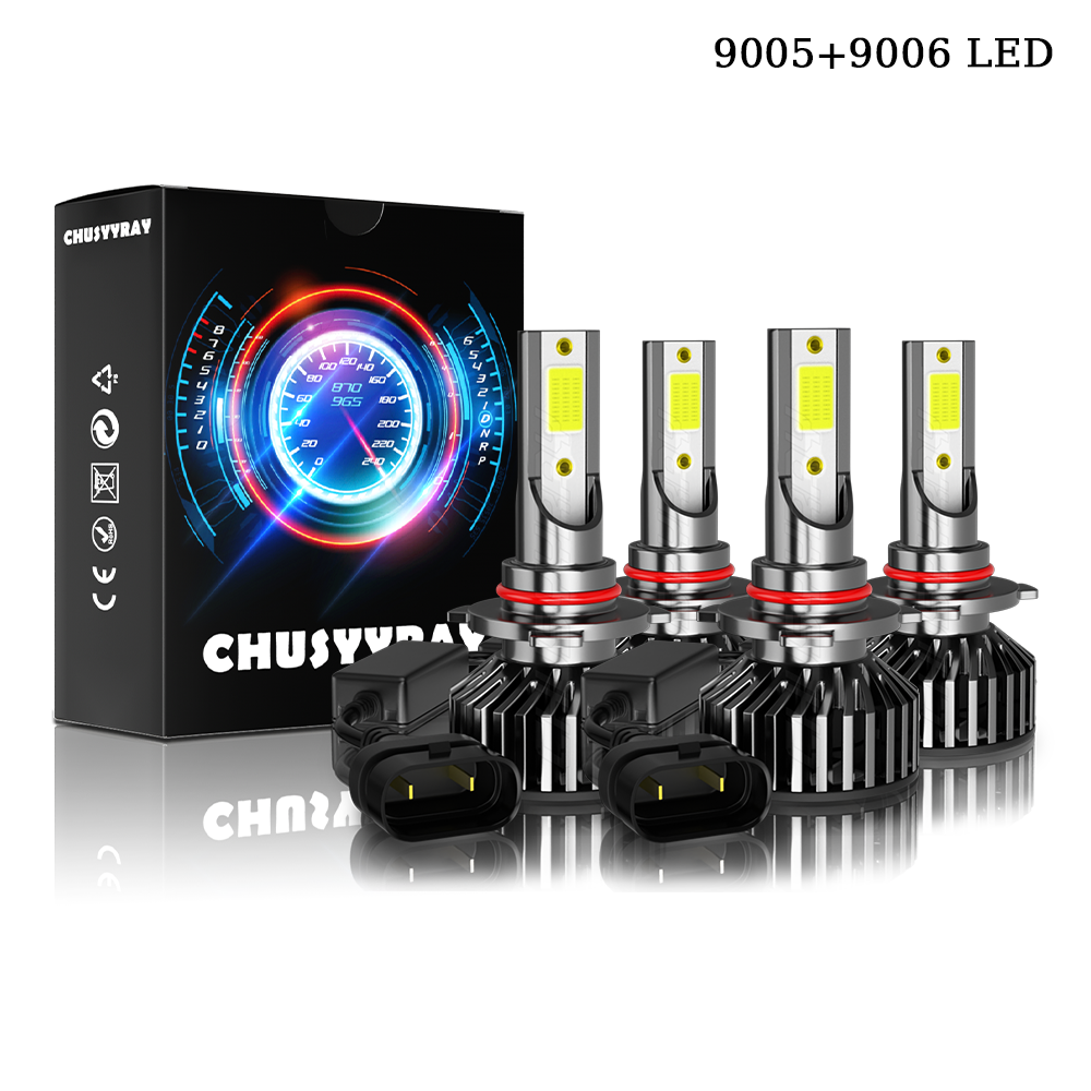Fit Toyota Corolla 1993-1997- 4X 9005+9006 LED Headlight Bulbs High Low ...