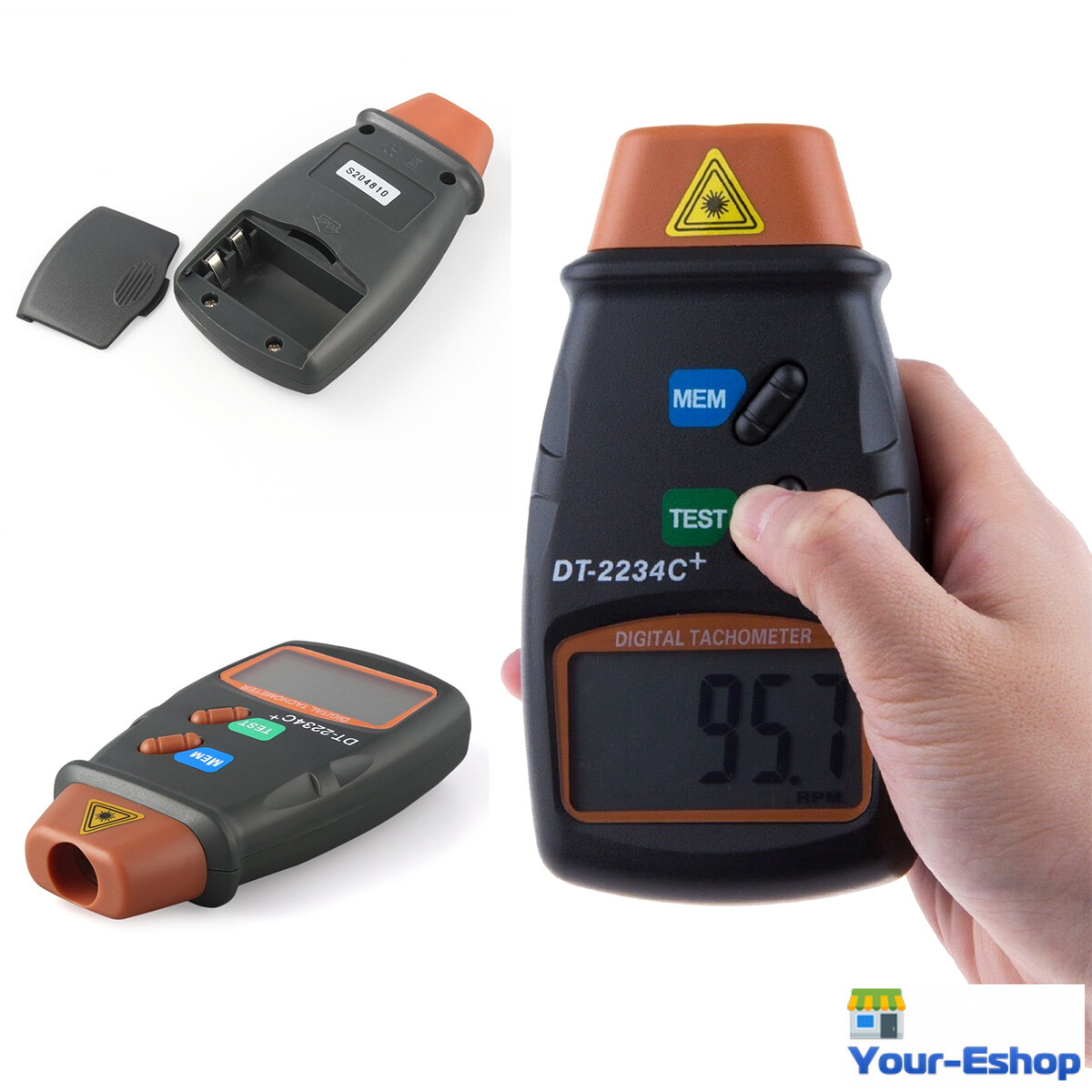 Speed Gun Digital Laser Non-Contact Tachometer/ RPM Motor Speed Gauge ...