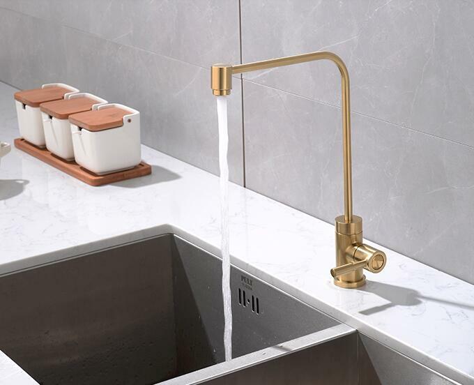 Water Filter kitchen Faucet Cold Water Tap Brushed Gold Pure Water ...
