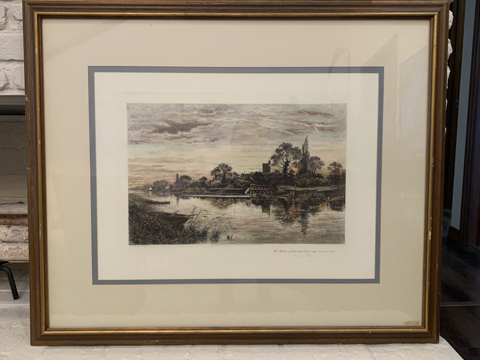 Alexander Ansted 1894 19th century Etching The Shadows of departing day ...