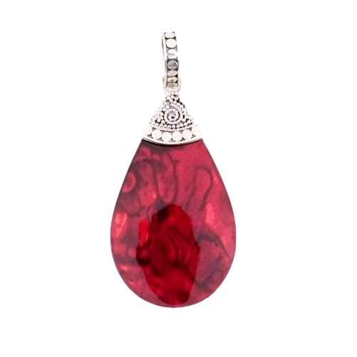 Orange Abalone Paua Shell Teardrop 925 Sterling Silver Handmade Pendant ...