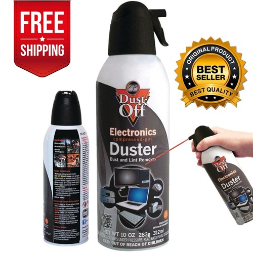 Dust Off Spray Pack 1- 10 oz Electronics Compressed Canned Air Duster ...