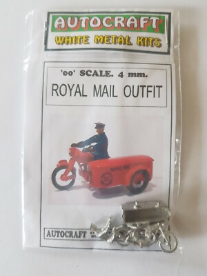 OO GAUGE 1940s 1950s ROYAL MAIL MOTORCYCLE & SIDECAR 1/76 4MM METAL KIT ...