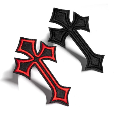 Gothic Cross Christian Sew On Iron On Patch Embroidered Applique Badge ...