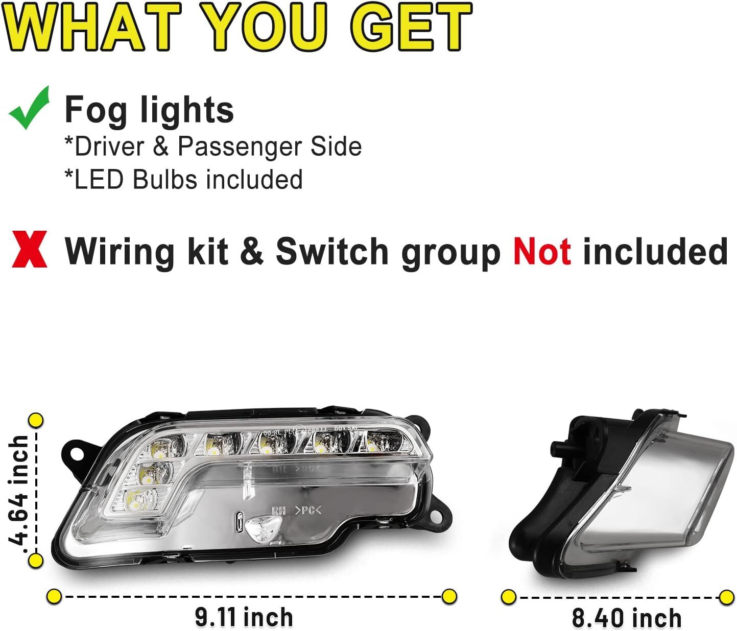 Clear Fog Light 2010-2016 for Mercedes-Benz E350/E550 10-15 E63 AMG ...