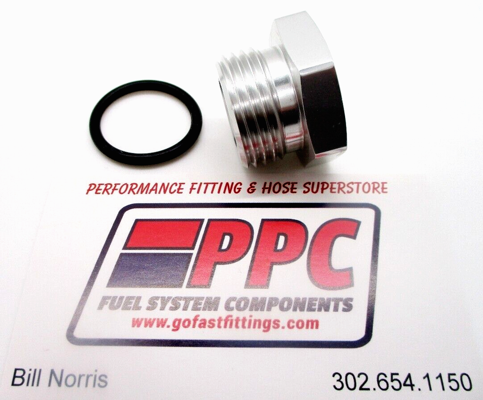 08 AN(3/4-16) Straight Thread O-Ring Plug SimChrome Show Polished ...