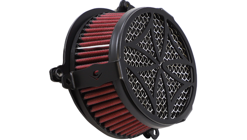 Cobra Cross Air Cleaner Filter Intake Kit Black Aluminum Harley Big ...