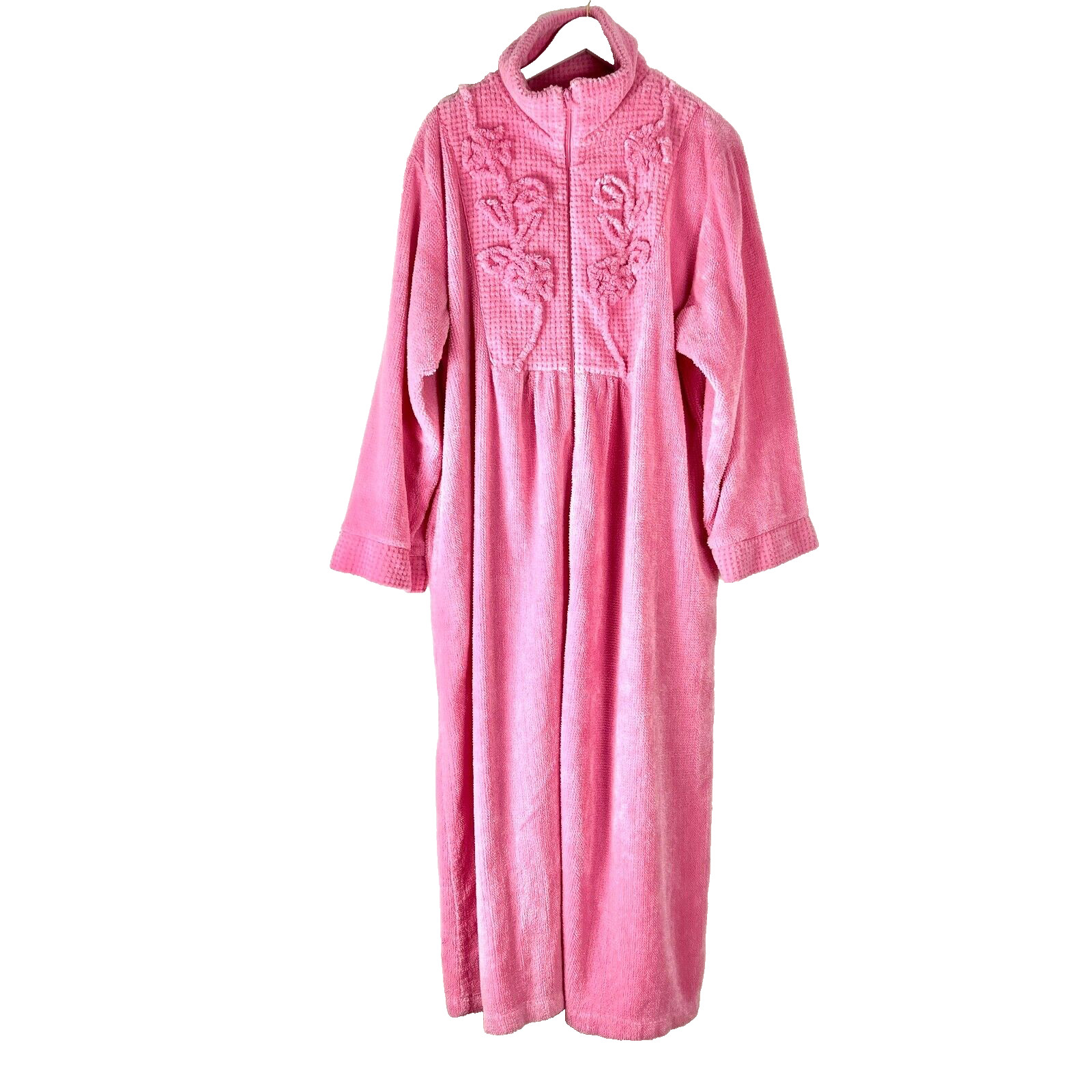 National Pink Chenille Robe Embroidered Half Zip SIZE… - Gem