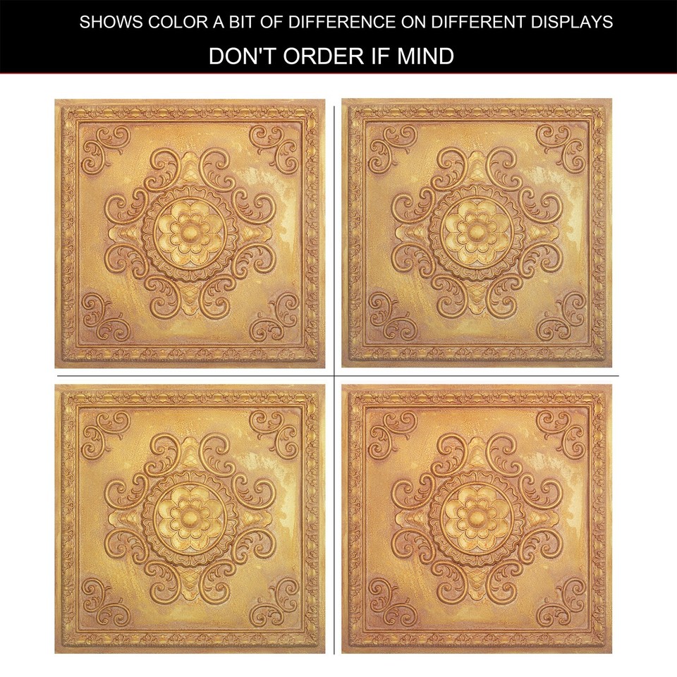 Artistic ceiling tiles 3D embossed panels 24"x24" PL08 vintage brown ...