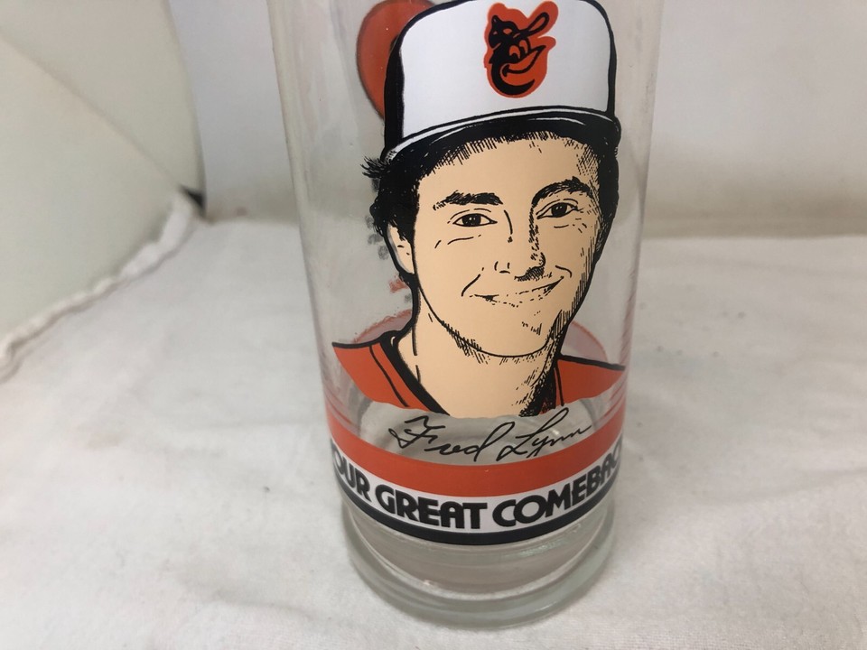 Vintage Fred Lynn #19 MLB Baltimore Orioles Drinking Glass Tumbler 16 ...