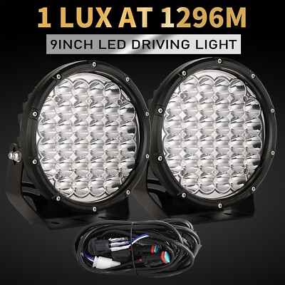 Pair Round 9 inch LED Driving Lights Work Off road Spotlights 4x4 Truck ...