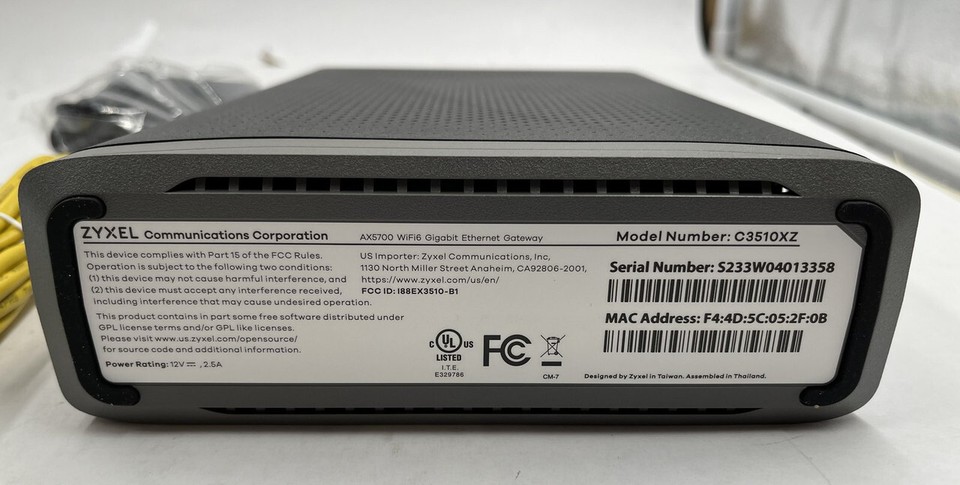 ZYXEL C3510XZ AX5700 WIFI6 GIGABIT ETHERNET GATEWAY MODEM/ROUTER | eBay