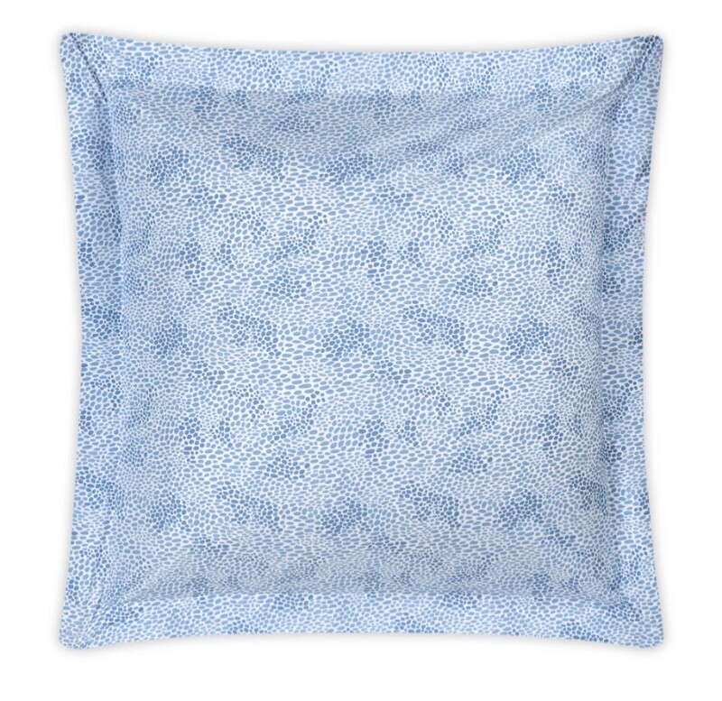 RARE MATOUK LULU DK NIKITA 2 EURO SHAMS PERCALE AZURE BLUE ABSTRACT ...