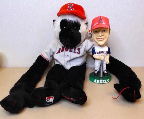 ANGELS MLB Baseball Mascot Black Rally Monkey Plush & Bobblehead #1 ...