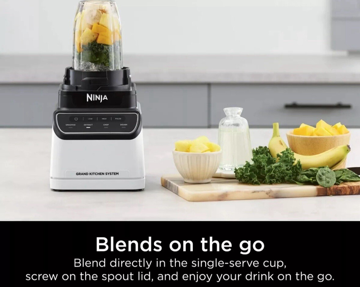 Ninja Grand Kitchen System 1200 Watts, Blender, 4 Preset Auto-iQ ...