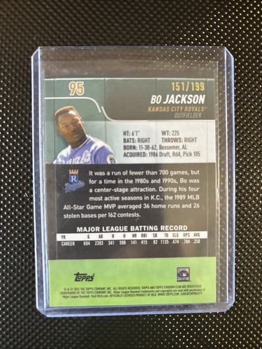 2022 Topps Stadium Club Chrome Blue Refractor #95 Bo Jackson, Ronald ...