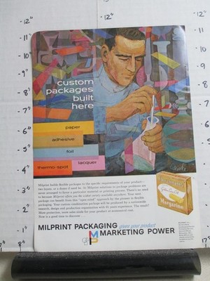 magazine ad 1962 MILPRINT Packaging food Fleischmann's margarine box ...