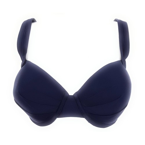 Calvin Klein Molded Underwire Pleated Convertible Bra Swim Top, Navy ...