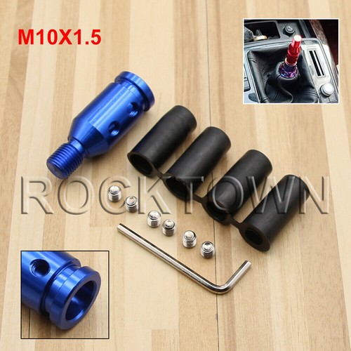 Car Aluminum Blue Gear Shifter Thread Converter Gear Lever Adapter ...
