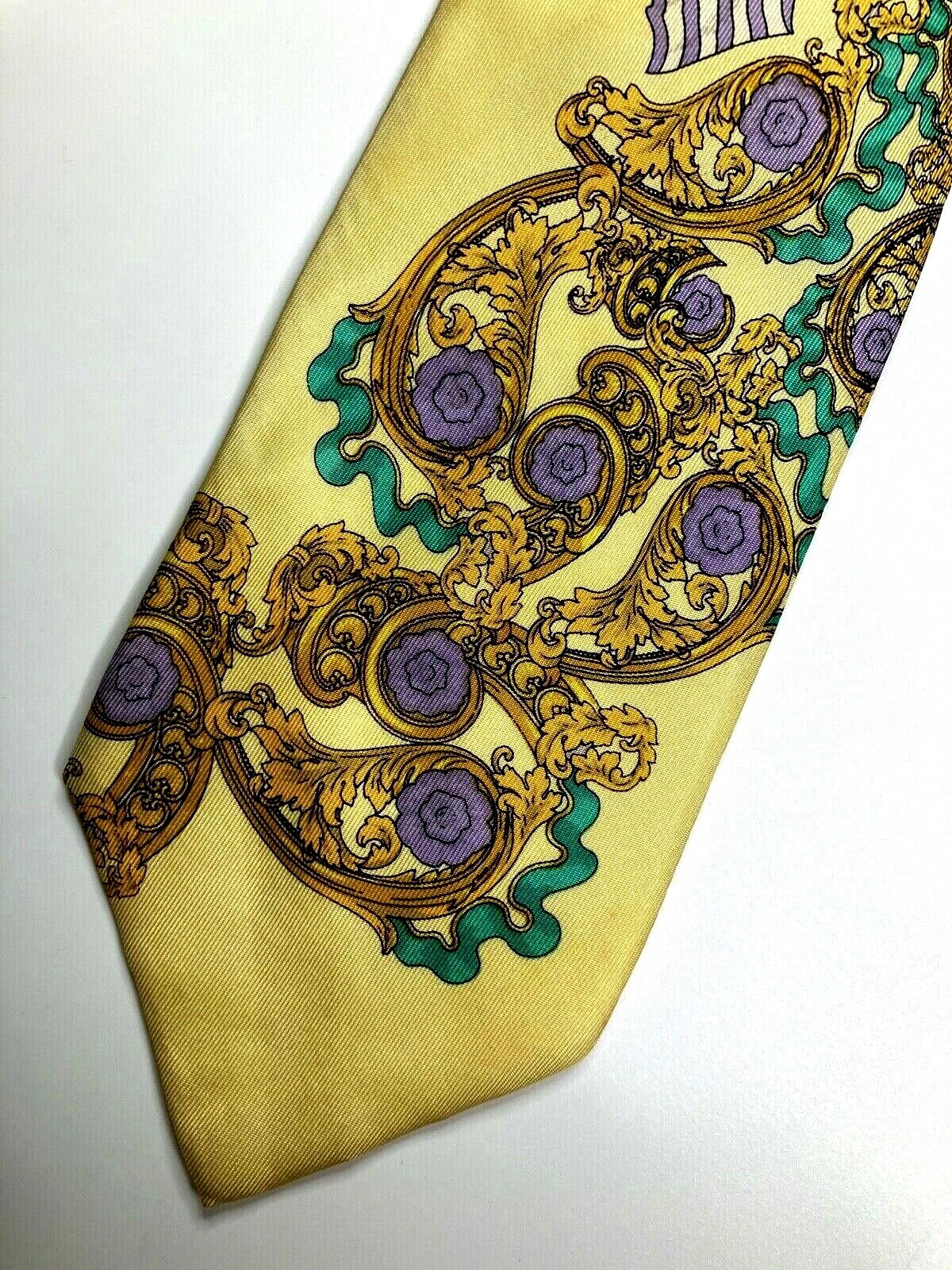 GIANNI VERSACE VINTAGE '90s BAROQUE NAUTICAL FLAGS TIE MARINE VIKING ...