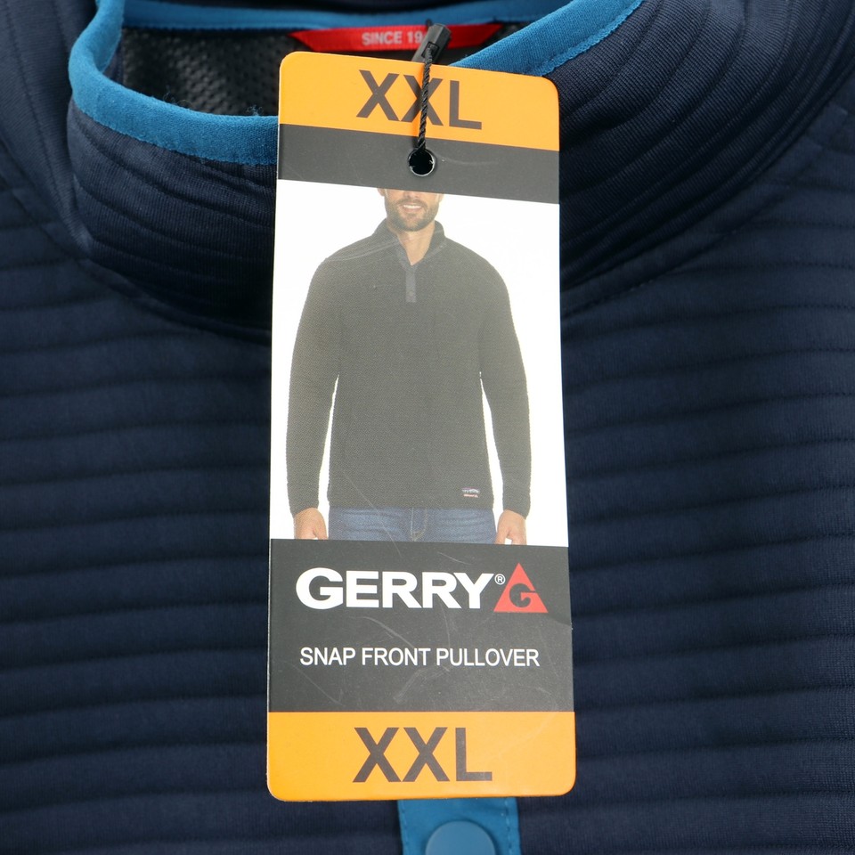 Gerry Men's Ottoman Snap Front Pullover Sweater, XX-Large, Navy | eBay