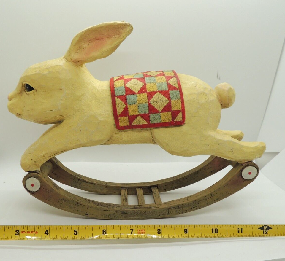 Rocking Rabbit Bunny with Quilt Folk Art Decor Easter Spring Folk Art ...