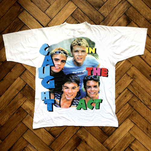 Vintage 90s Caught In The Act Pop Boy Band Tshirt Size L | eBay
