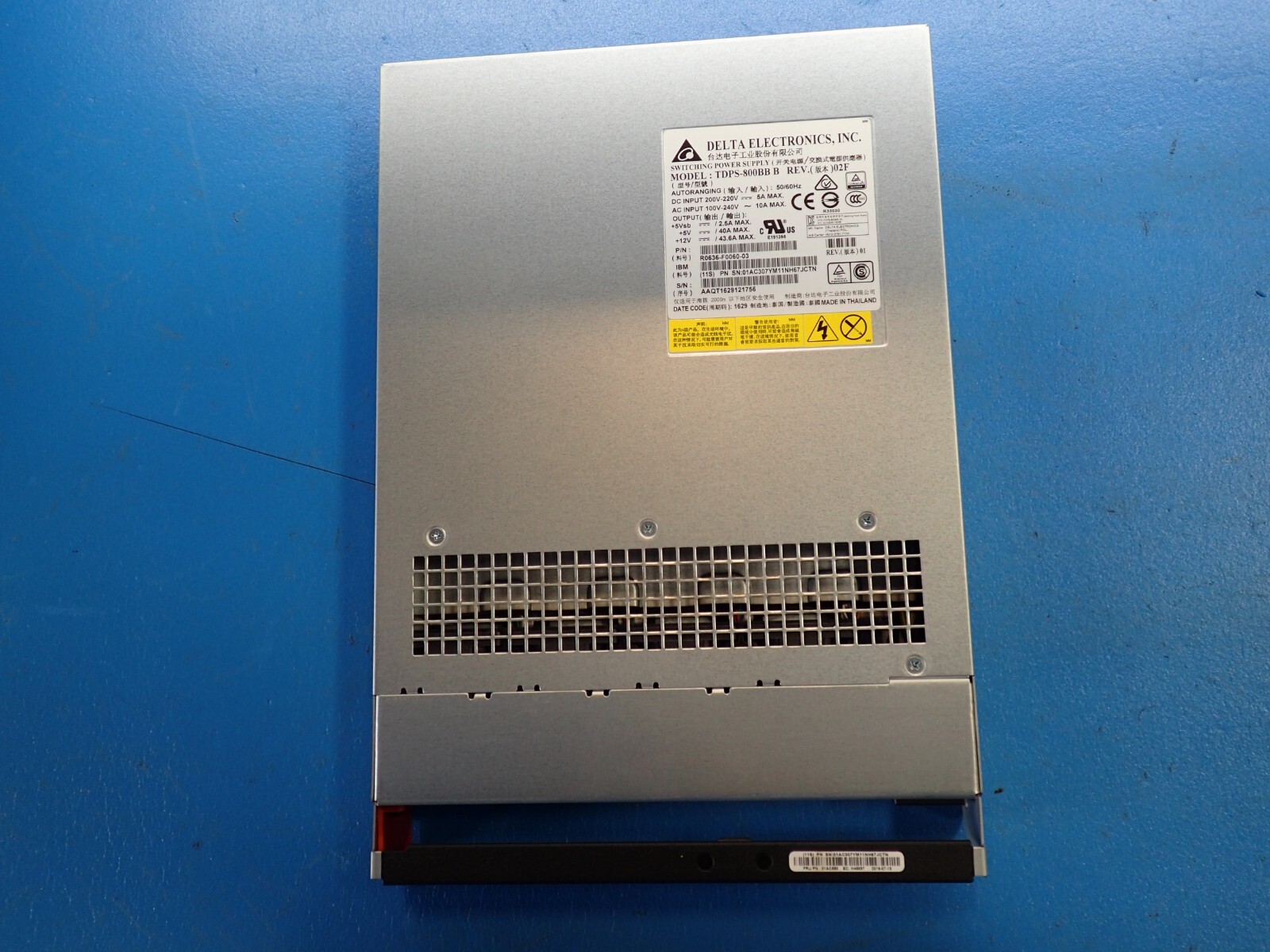 IBM FRU 01AC550 Delta Electronics TDPS-800BB B 800W Switching PSU Power ...