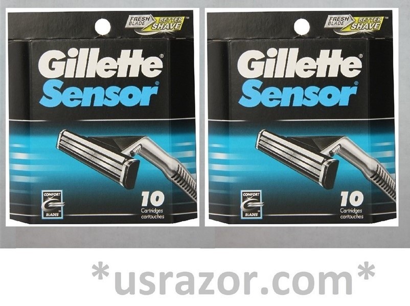 20 Gillette Sensor Razor Blades Cartridges Refills Fit Excel 3 Shaver ...